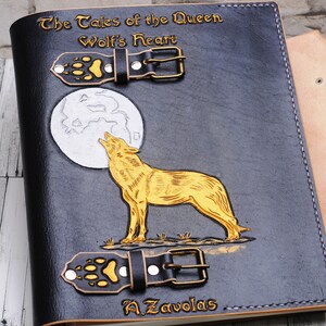 9x12 Inches Wolf Moon Large Leather Journal Personalized Gift Book ...