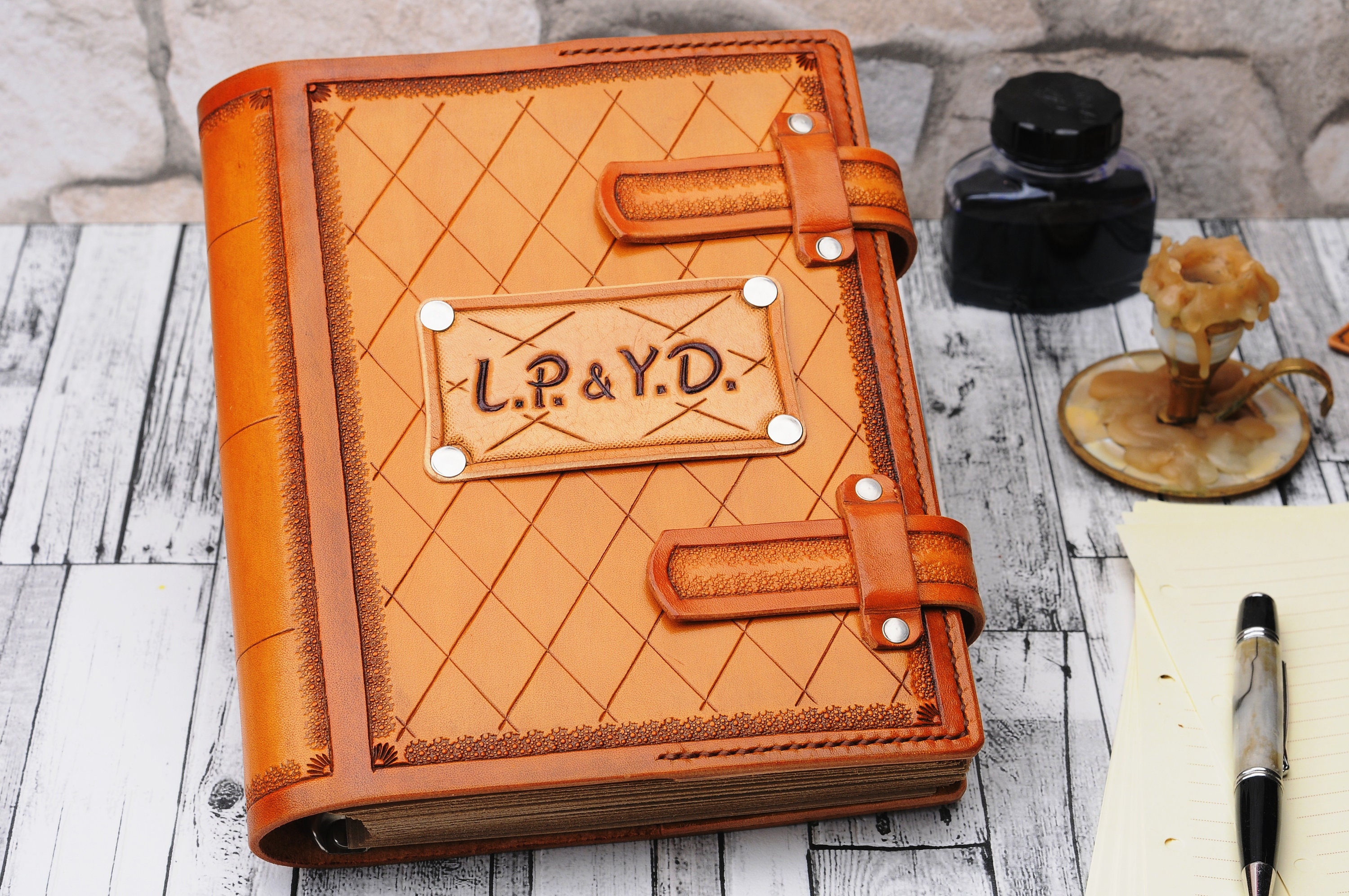 7x9 Inches Leather Book A5 Leather Journal, Handmade Personalized Gift ...