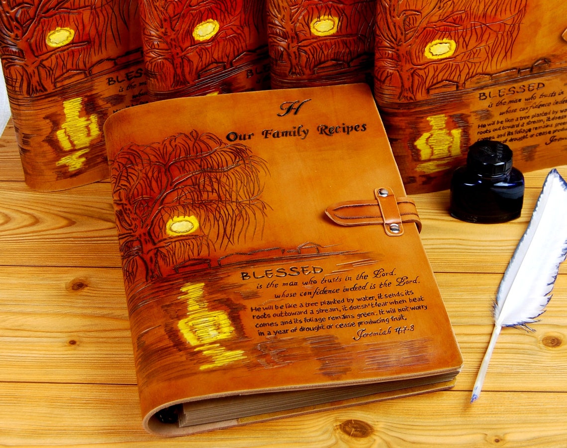 Large Leather Recipes Book Gift Leather Journal Notebook Diary - Etsy