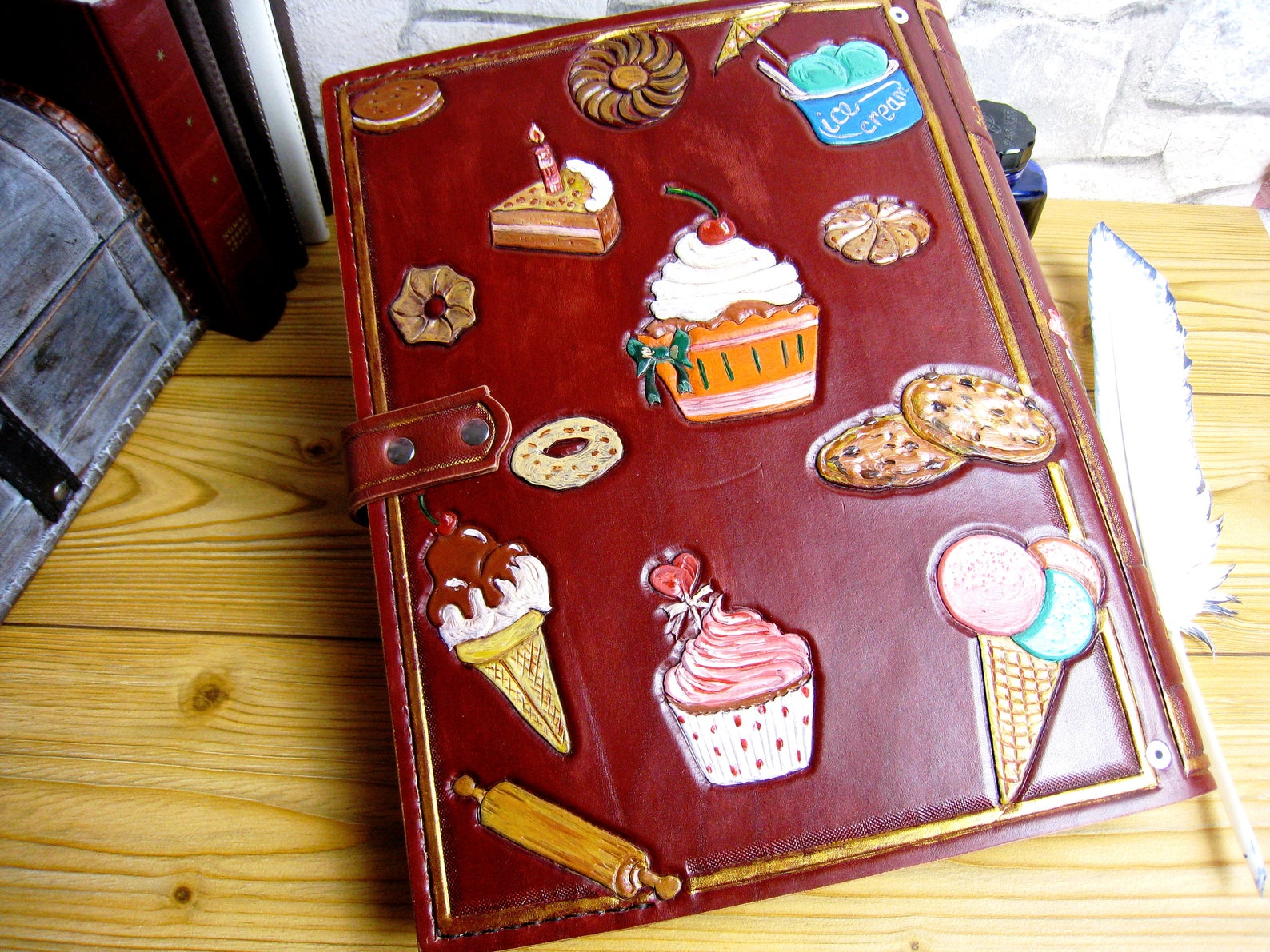 Gift Leather Cook Book for Order, Big Recipe Book, Gift for Her ...