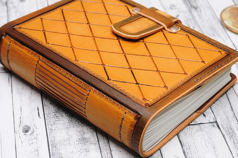 Gift Leather Book 7x9 Leather Journal Handmade Personalized | Etsy
