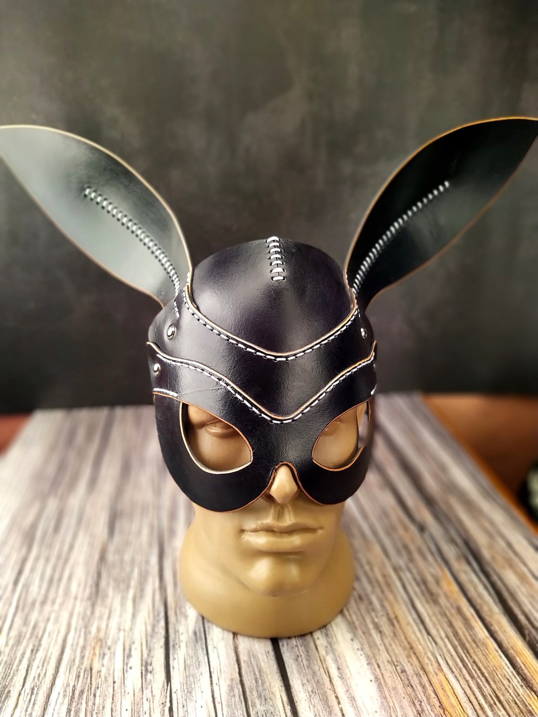 Leather Face Mask, Handmade Role Mask, Rabbit Mask, Game Cosplay ...