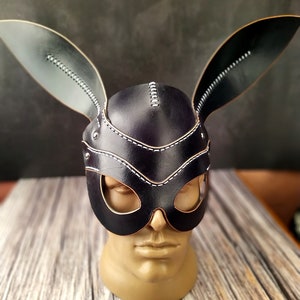Leather Face Mask, Handmade Role Mask, Rabbit Mask, Game Cosplay ...