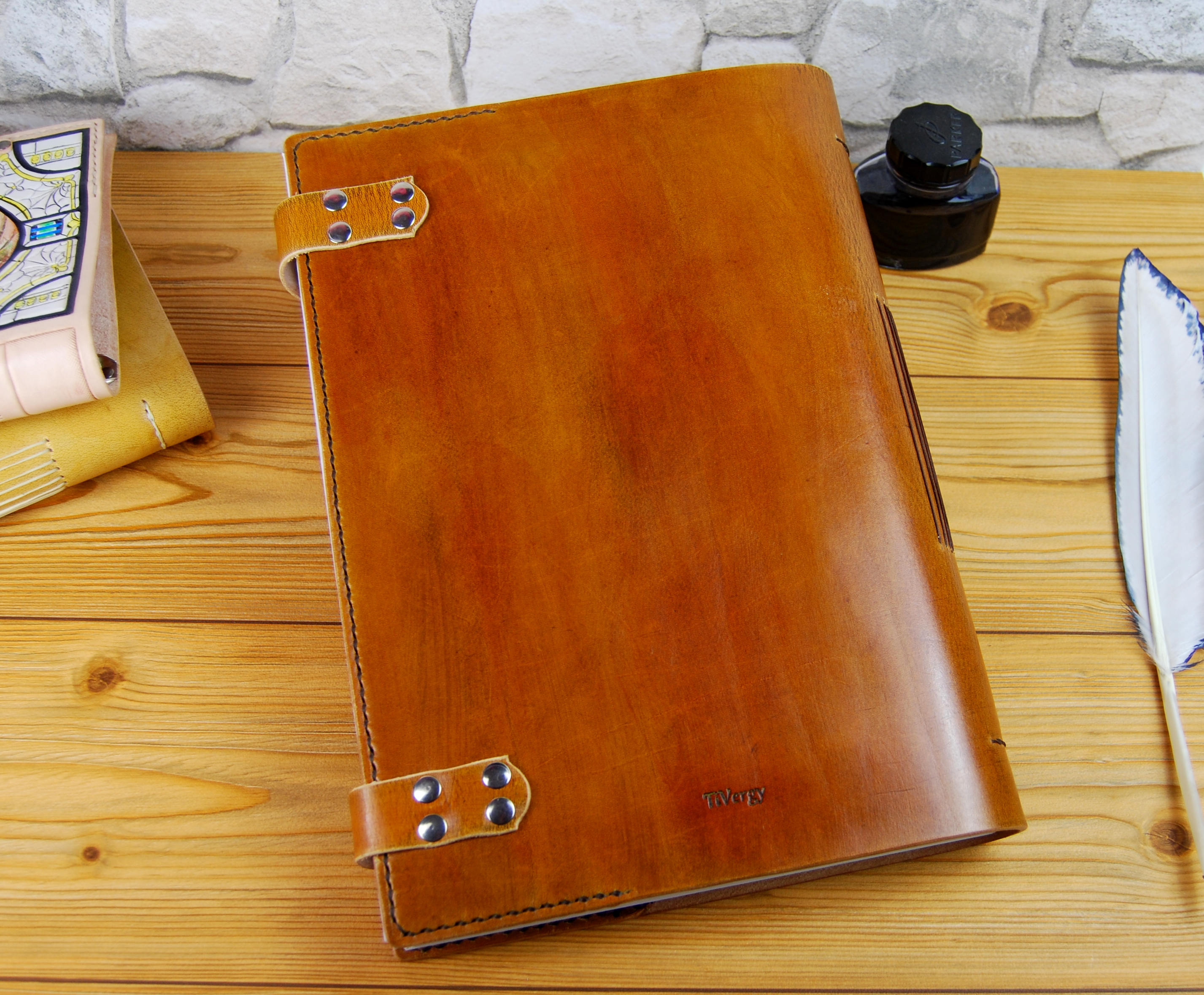 Large Leather Journal Recipes Book Notebook Diary Travel Book - Etsy