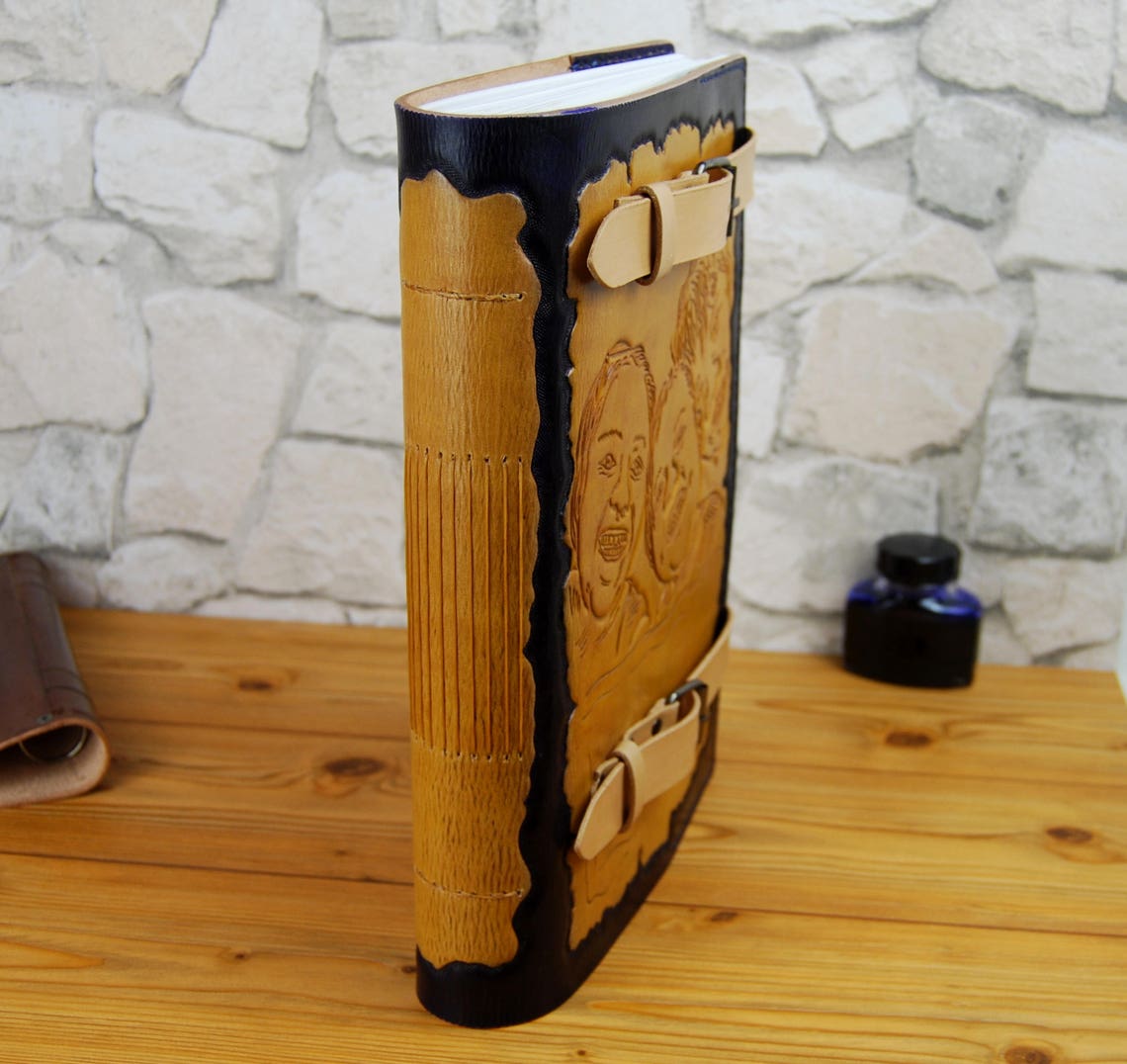 Family Portrait Leather Journal Personalized Gift Journal | Etsy