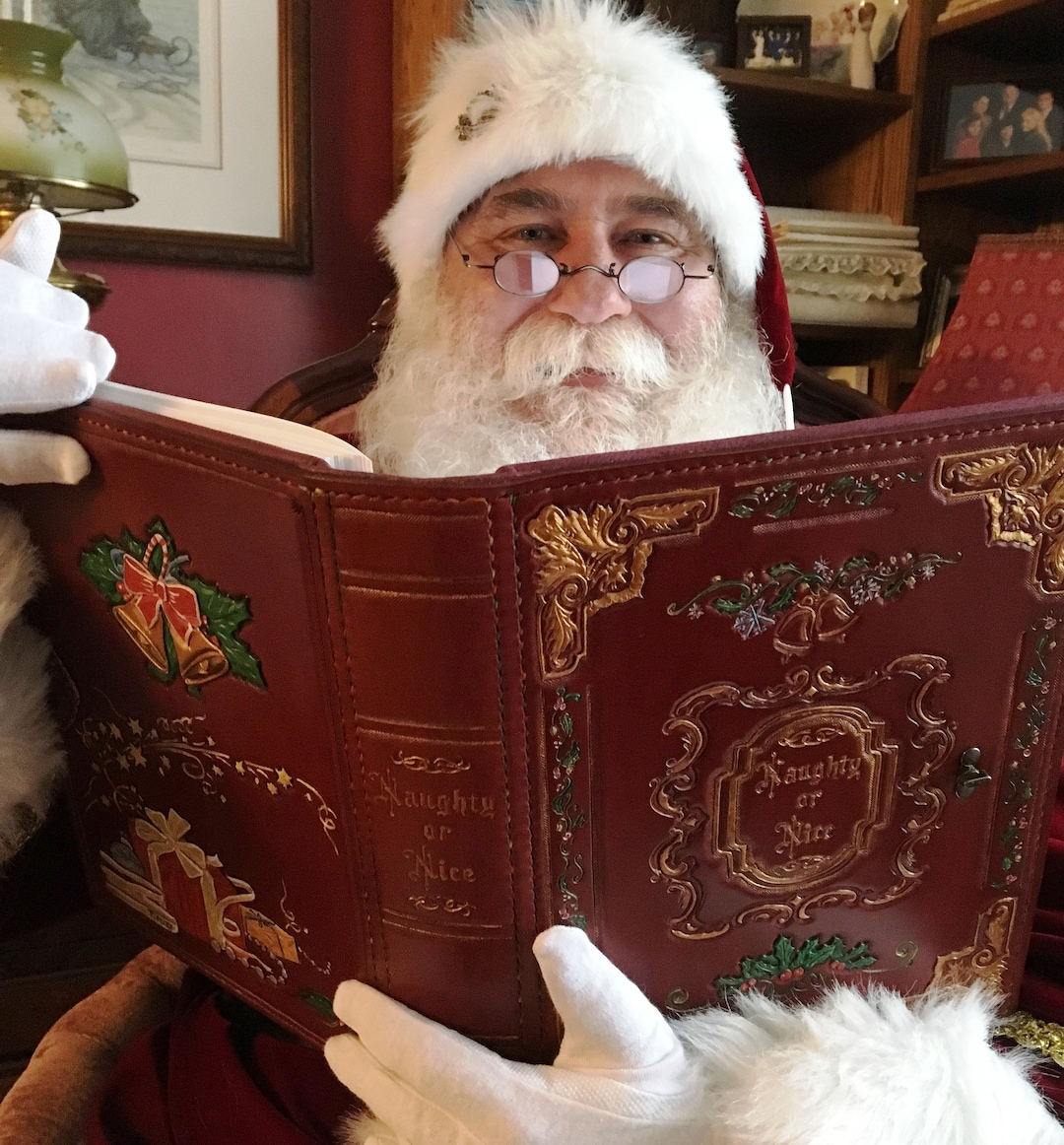 Christmas Book, Gift Naughty or Nice Book, Christmas, Leather Journal ...