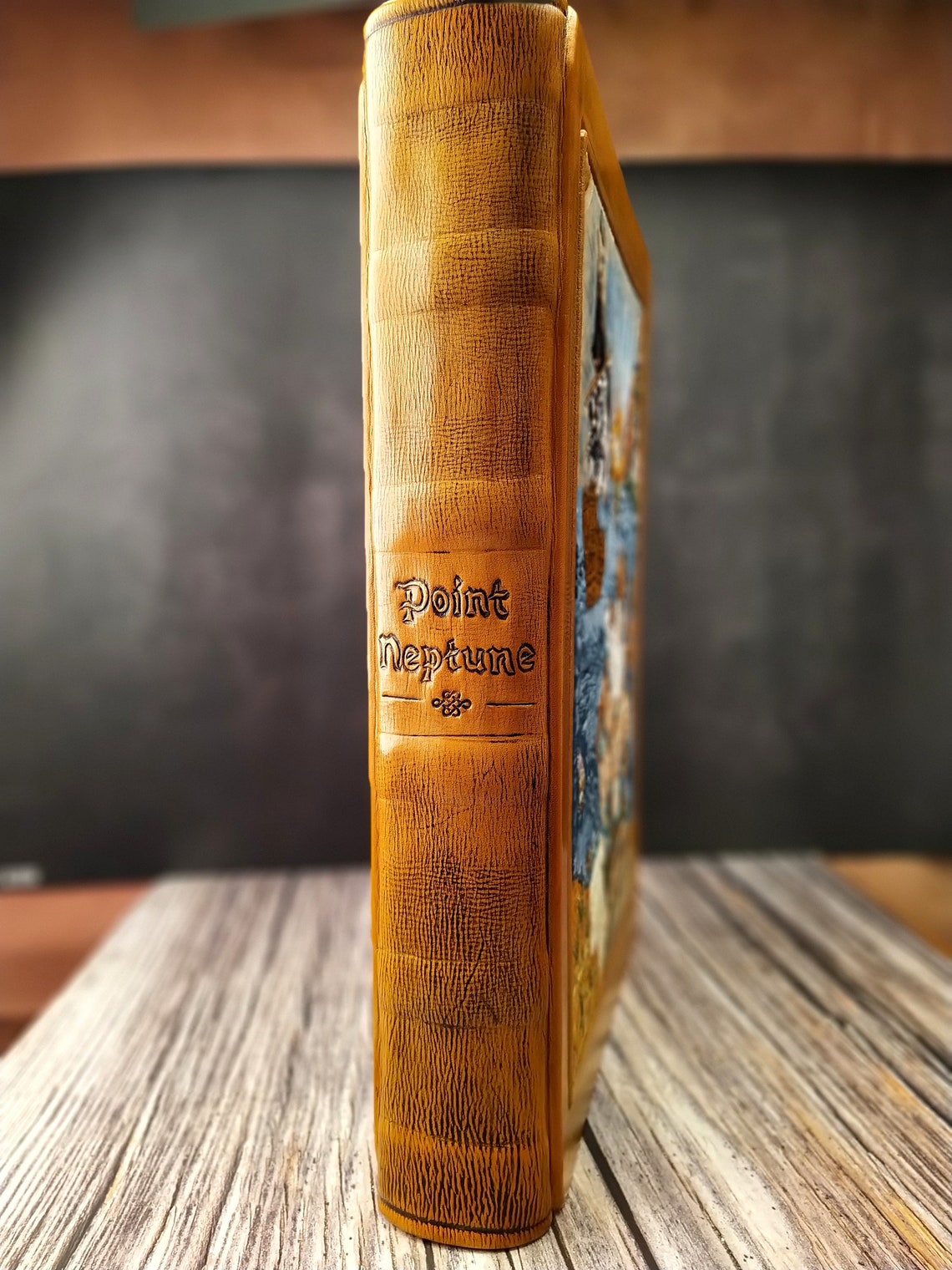 Custom 12x17 Inches Leather Bound Book, Poseidon Extra Large A3 Leather ...