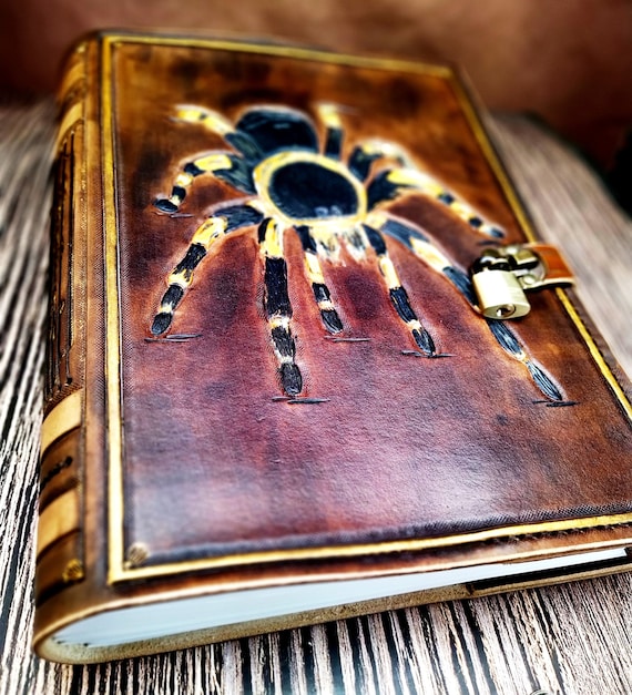 Custom Spider 9x12 Leather Journal Personalized Gift A4 - Etsy