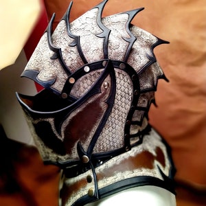 Fantasy Leather Armor, Custom Armor, Leather Helmet, Leather Gorget ...