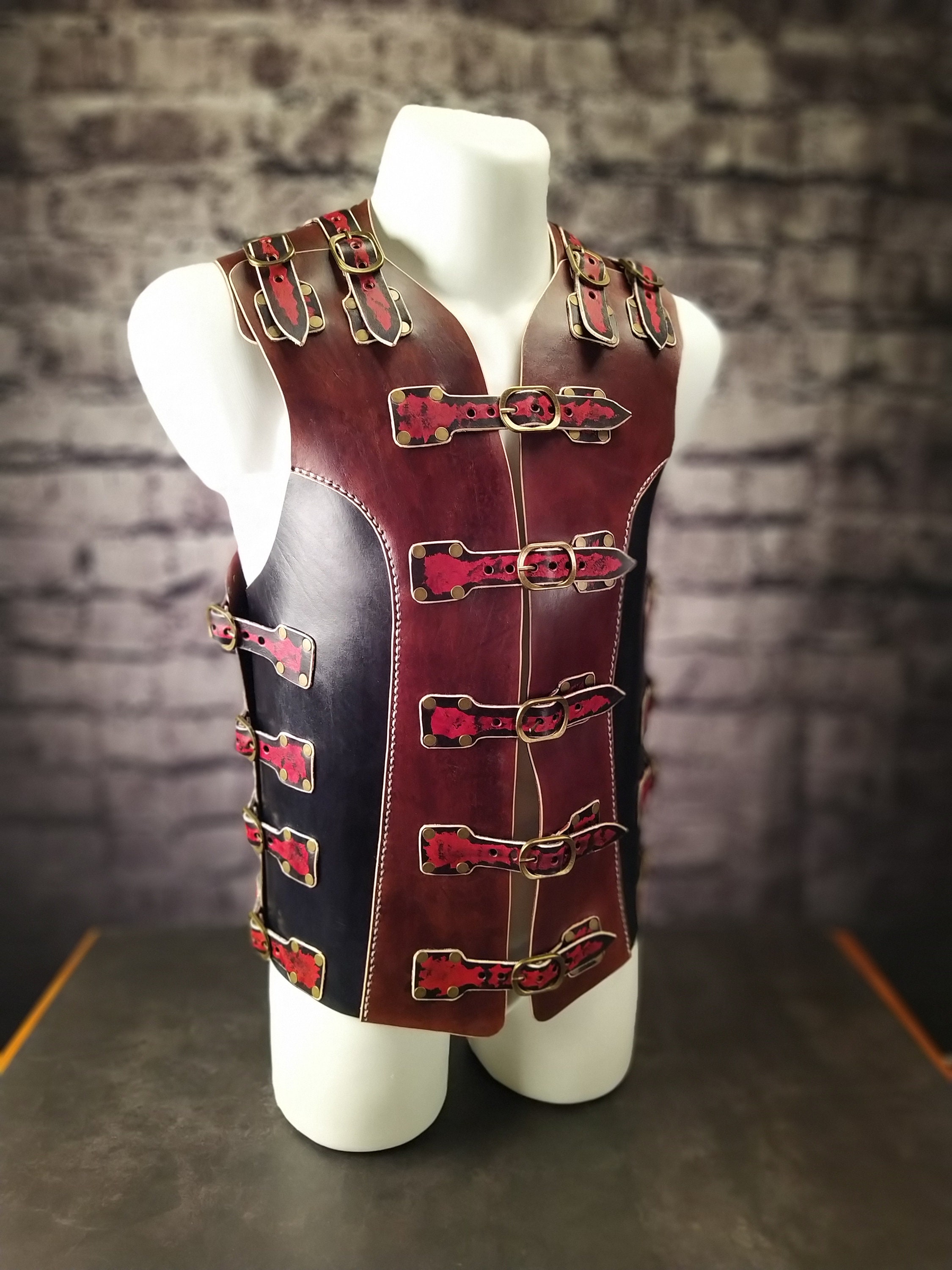 Customizable Viking Armor Leather Vest Bikers Vest Cosplay - Etsy