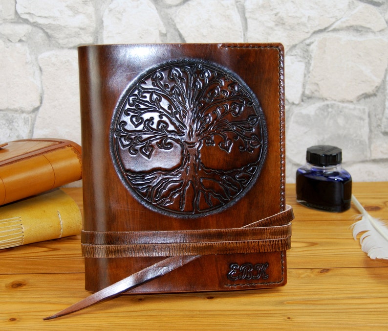 Tree of Life Leather Journal, Leather Book, Gift, Leather Notebook ...