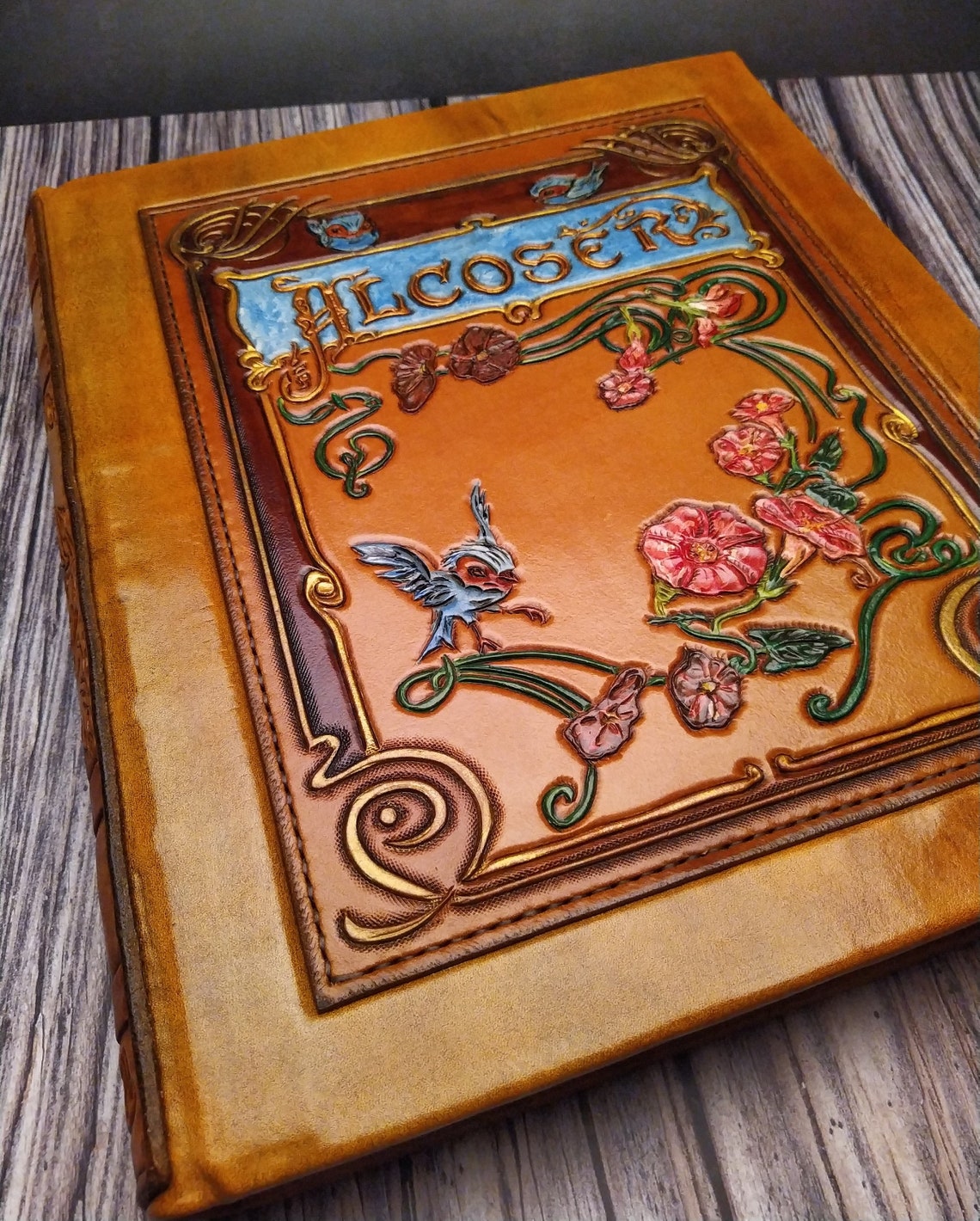 Custom Large Leather Bound Book Personalized Gift A3 Leather | Etsy