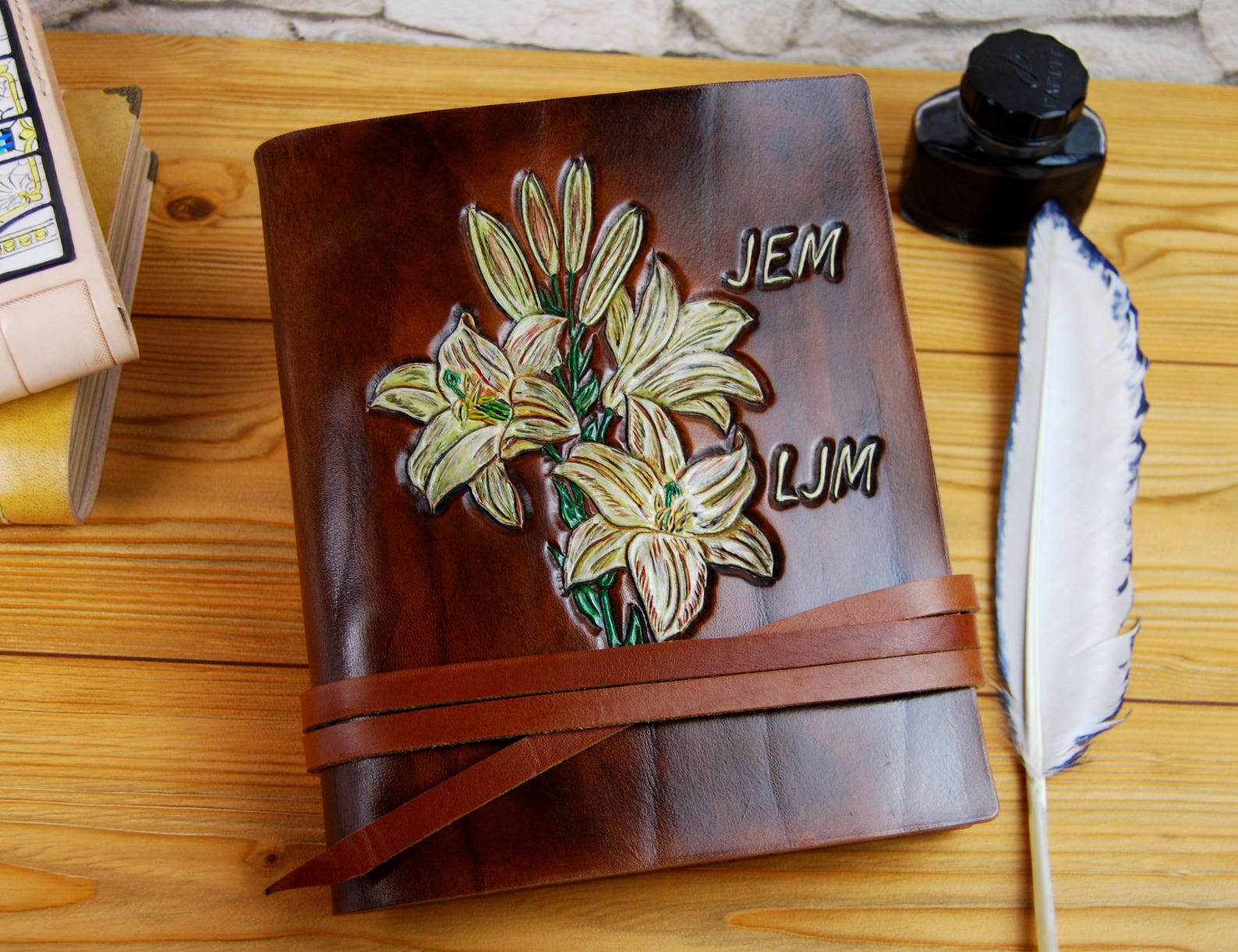 Personalized Leather Notebook Journal Diary Baby Diary Travel Book ...