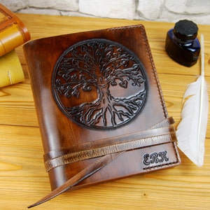Tree of Life Leather Journal, Leather Book, Gift, Leather Notebook ...
