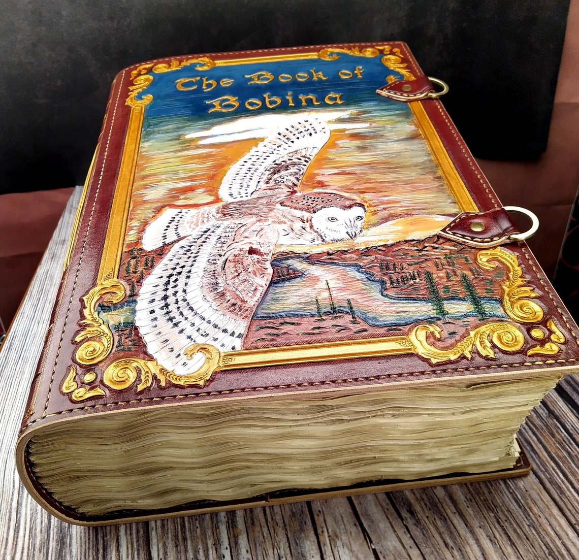 Extra Large 12 X 17 Leather Book Personalized Gift Owl Book | Etsy