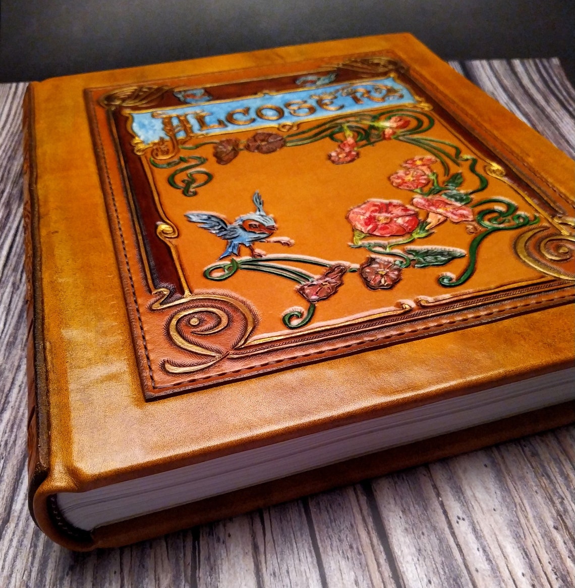 Custom Large Leather Bound Book Personalized Gift A3 Leather | Etsy