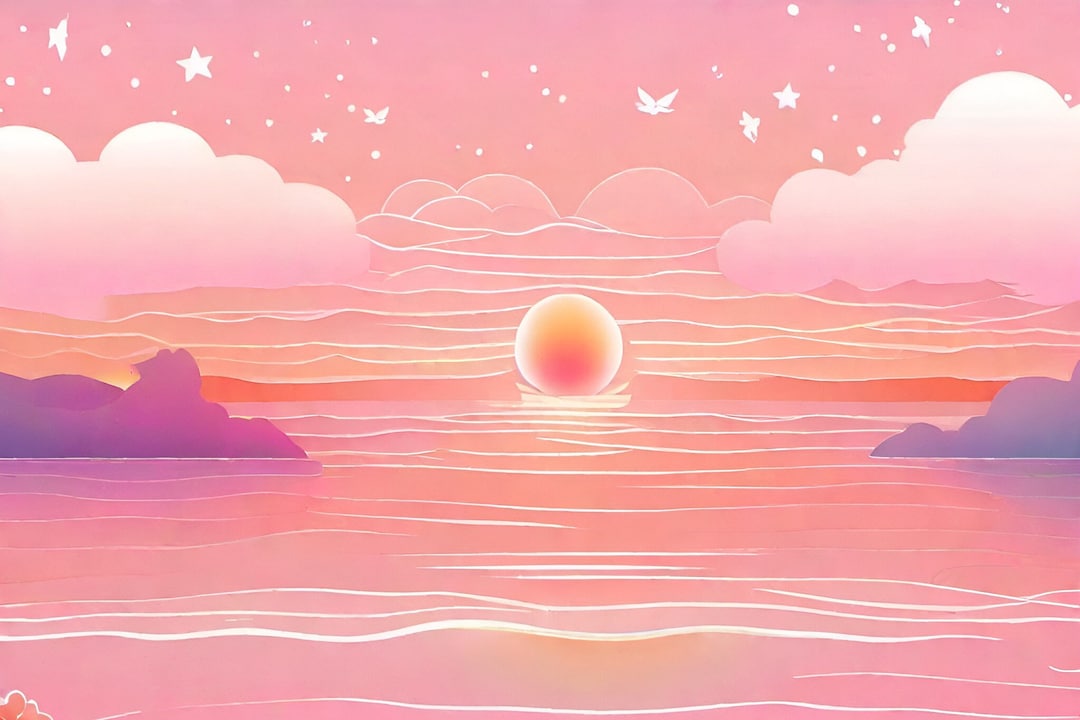 1 Adorable Kawaii Sunset Link to a World of Cuteness - Etsy