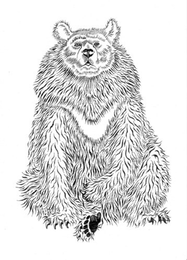 Moon Bear Card - Etsy