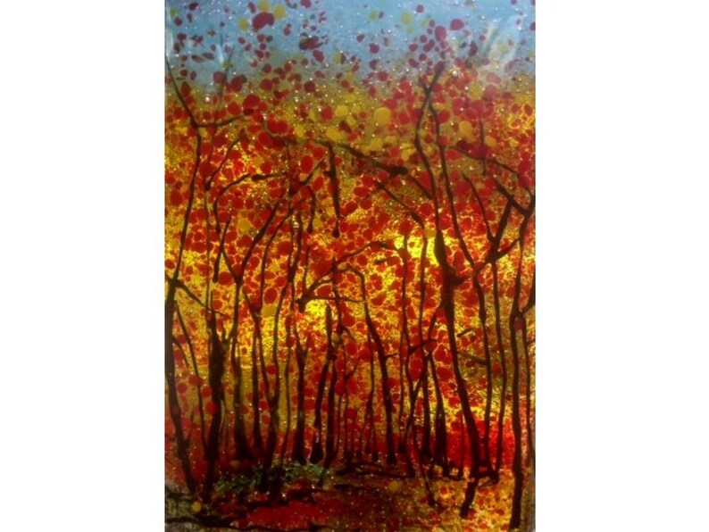 Fused Glass Autumnal Trees Etsy