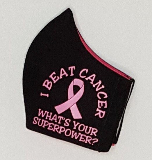 Breast Cancer Theme Face Mask 3 Layers With Built-in Washable Filter - Etsy