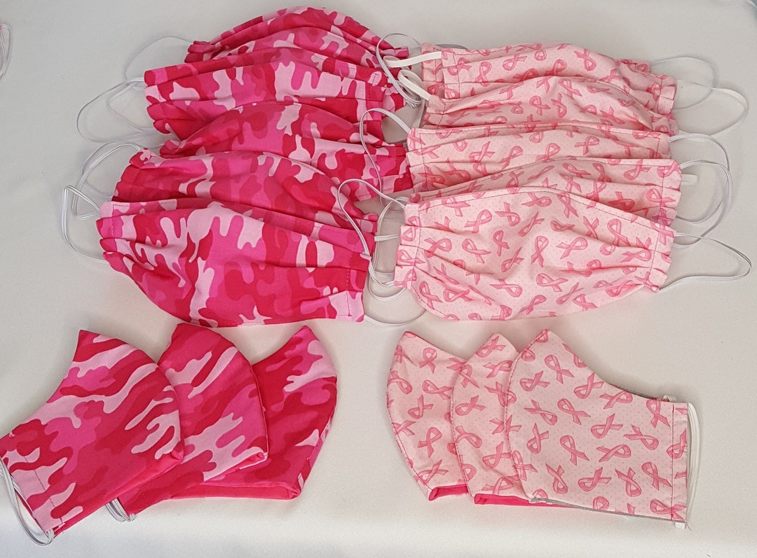 Breast Cancer Theme Face Mask 3 Layers With Built-in Washable Filter - Etsy
