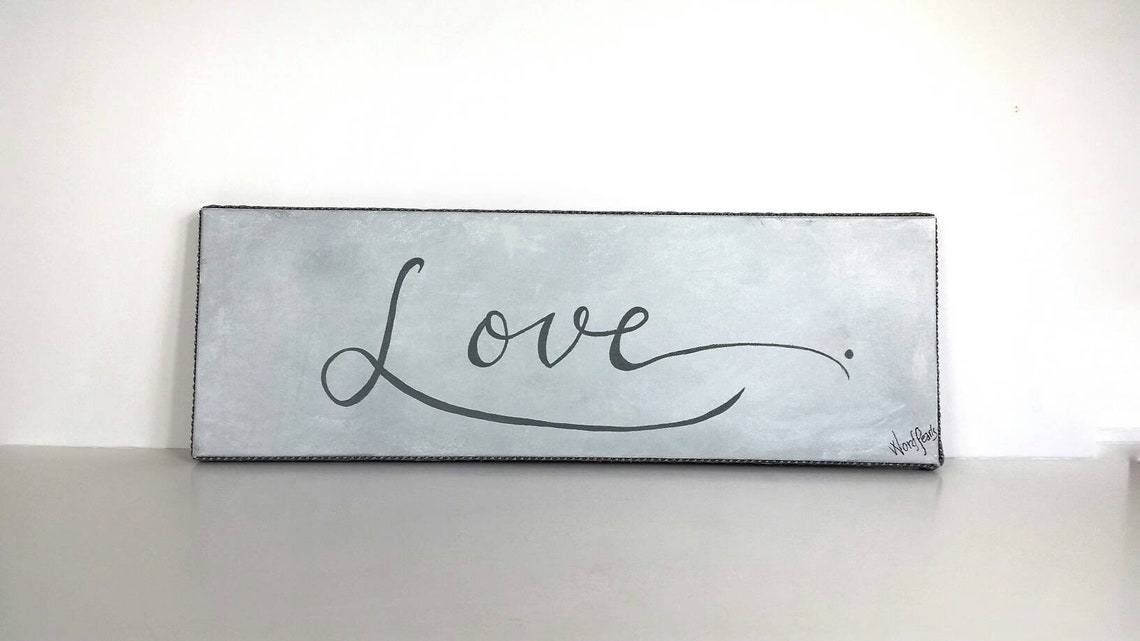 Love Canvas Art Love Wall Art Canvas Canvas Love Script - Etsy