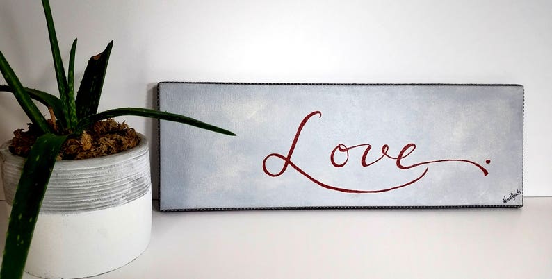 Script Art Script Wall Art Simple Art Script Sign Love - Etsy