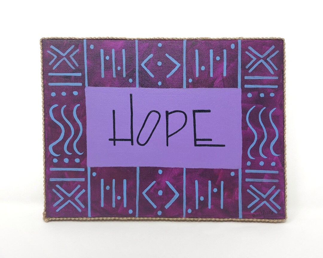 Hope Art - Hope Wall Art - Hope Sign - African Wall Art - Mudcloth ...