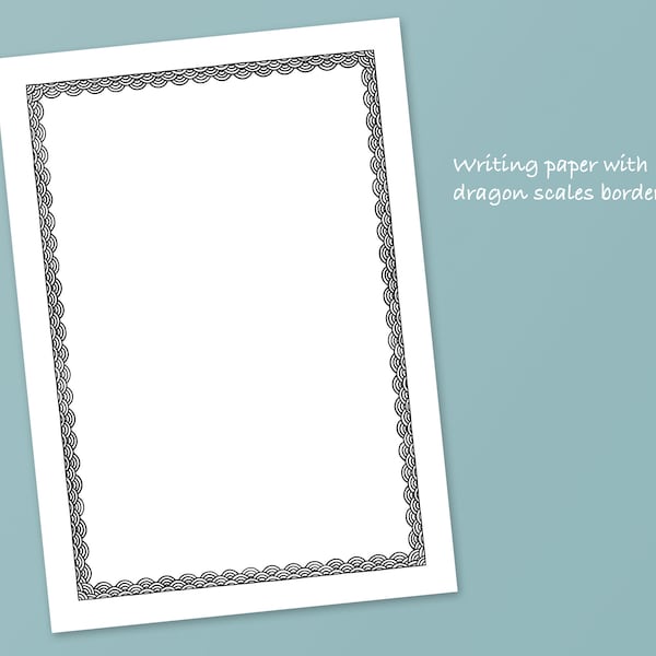Dragon Border Paper - Etsy