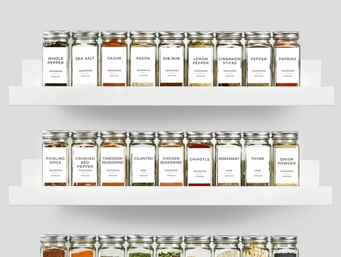 Clean Modern Spice Label Set With FREE Customization and Shipping - Etsy