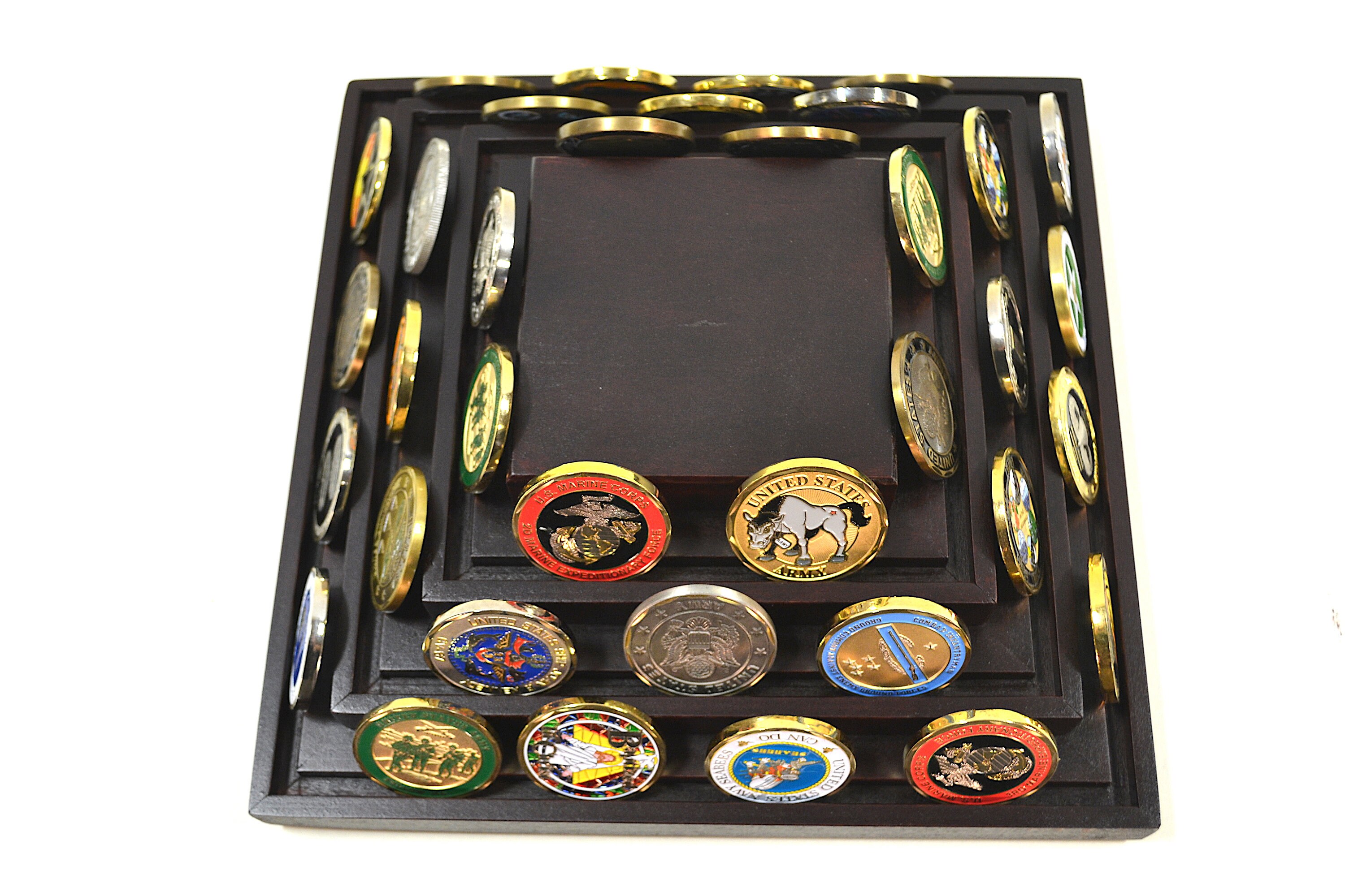 Military Challenge Coin Display Case "lazy Susan"-style, Cherry Oak or ...
