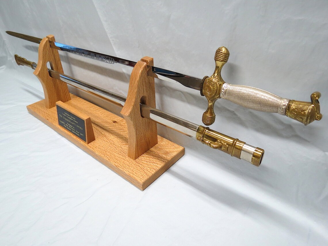 Military Cadet Saber Sword Desktop Display - Oak, Cherry or Walnut - Etsy