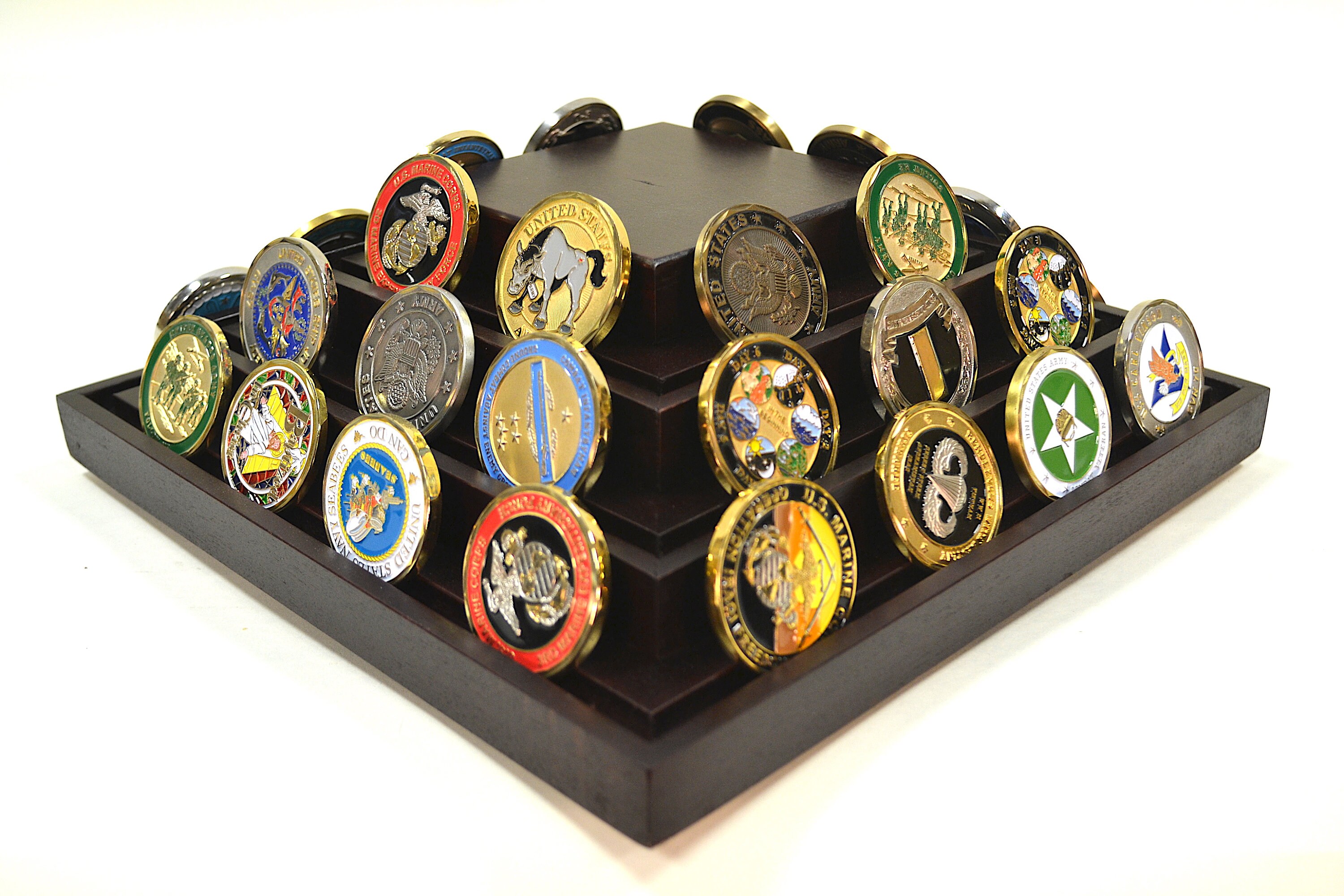 Military Challenge Coin Display Case "lazy Susan"-style, Cherry Oak or ...
