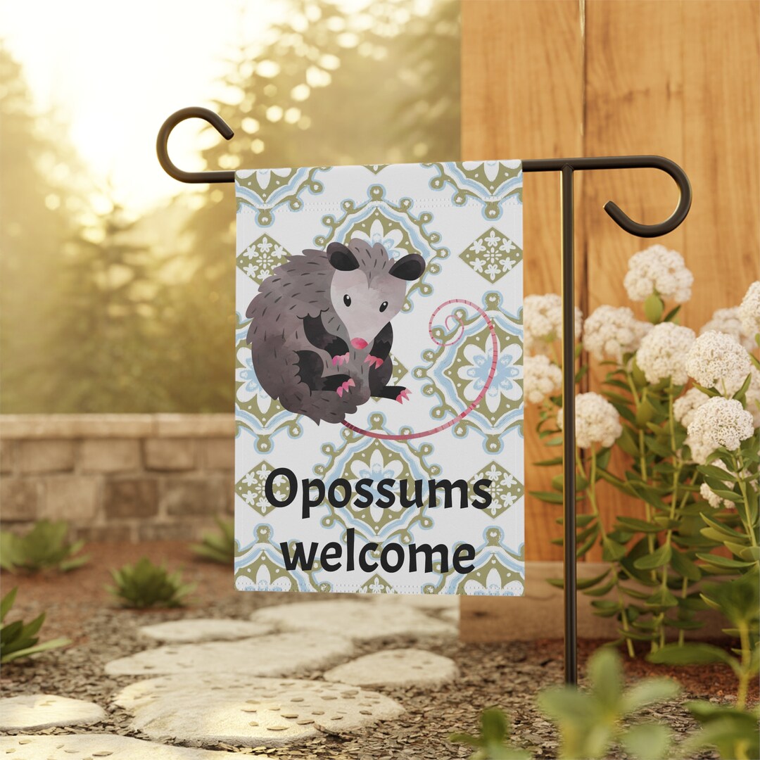Opossums Welcome Garden Flag: Quirky Possum House Banner - Etsy