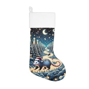 Opossum Holiday Stocking, Festive Opossum Christmas Decor, Santa ...