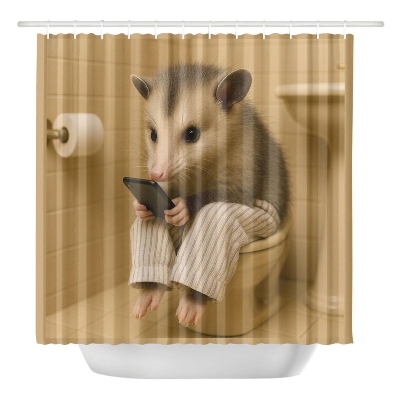 Funny Opossum Shower Curtain, Animal Bathroom Decor - Etsy