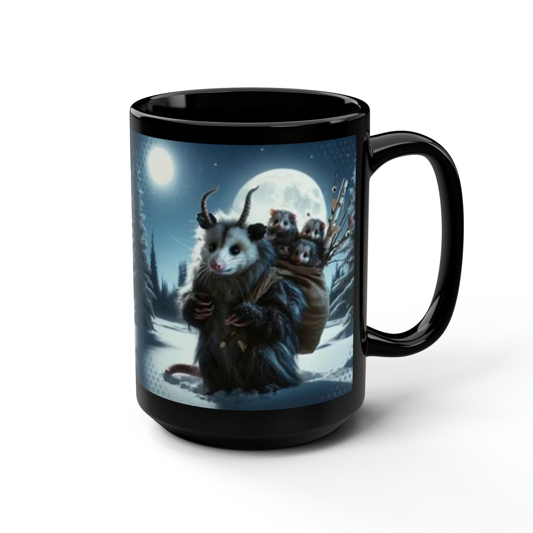 Krampus Mug, Opossum Krampus Mug, Opossum Gift, Possum Mystic, Winter ...