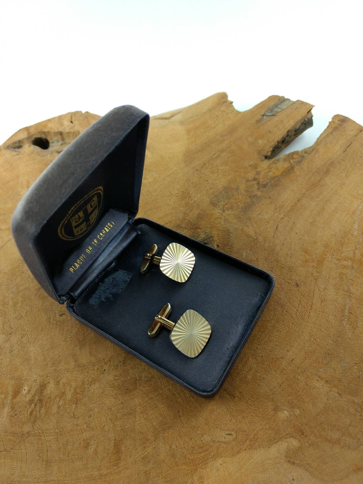 Vintage Cufflinks - Double Gold - Gift for Men - Stripes - Retro Modern ...