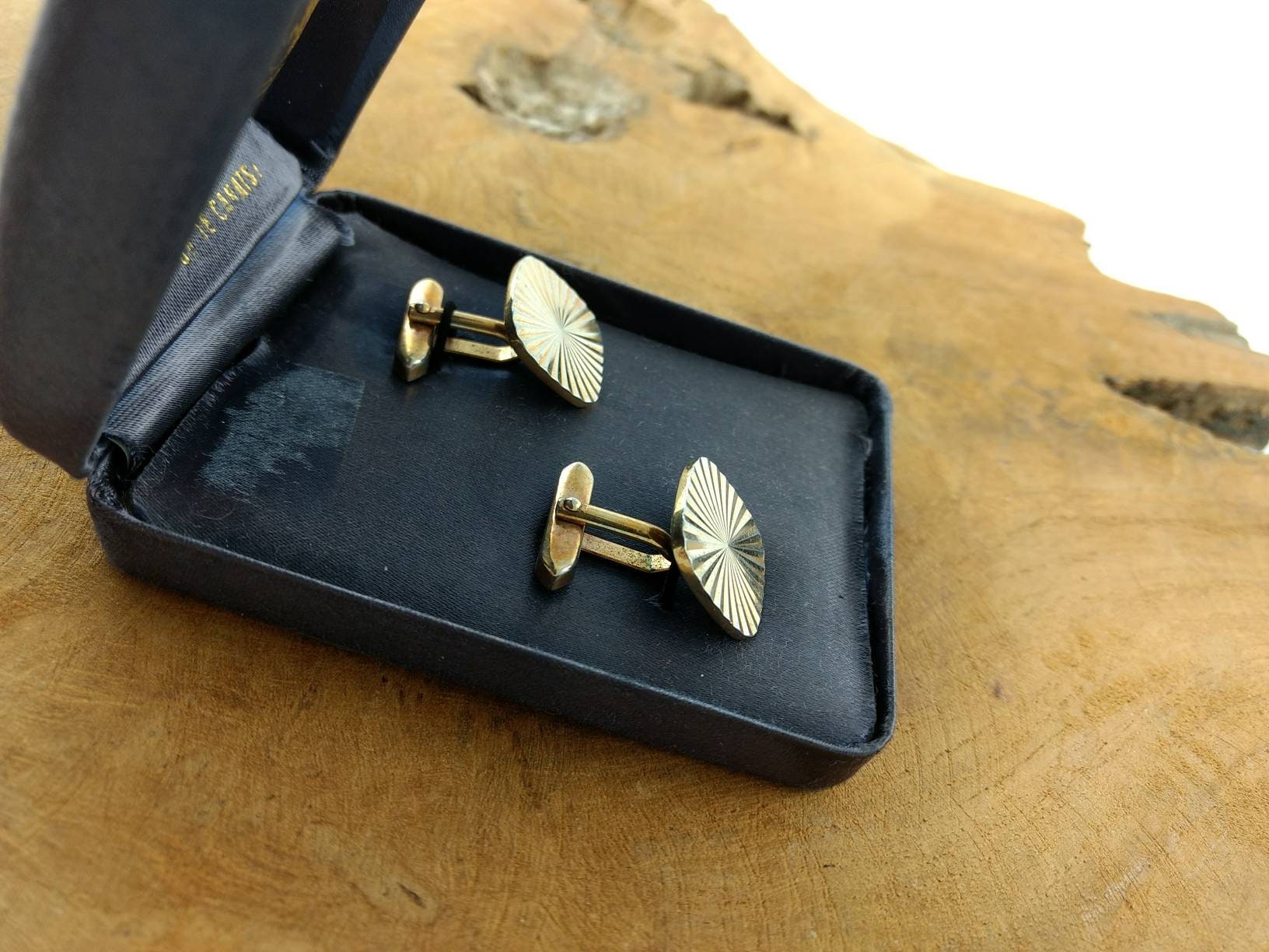 Vintage Cufflinks - Double Gold - Gift for Men - Stripes - Retro Modern ...