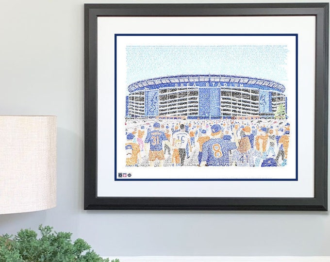 New York Mets Shea Stadium Word Art Handwritten With Every Met to Play ...