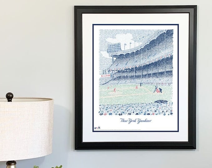 New York Yankees Yankee Stadium Word Art Print EVERY YANKEE EVER ...
