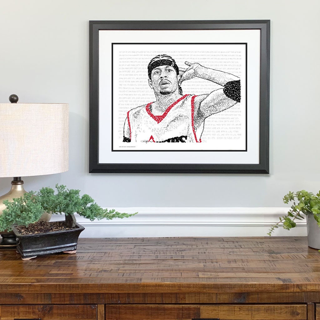 Allen Iverson Word Art Print - Philadelphia 76ers - 16"x20 ...