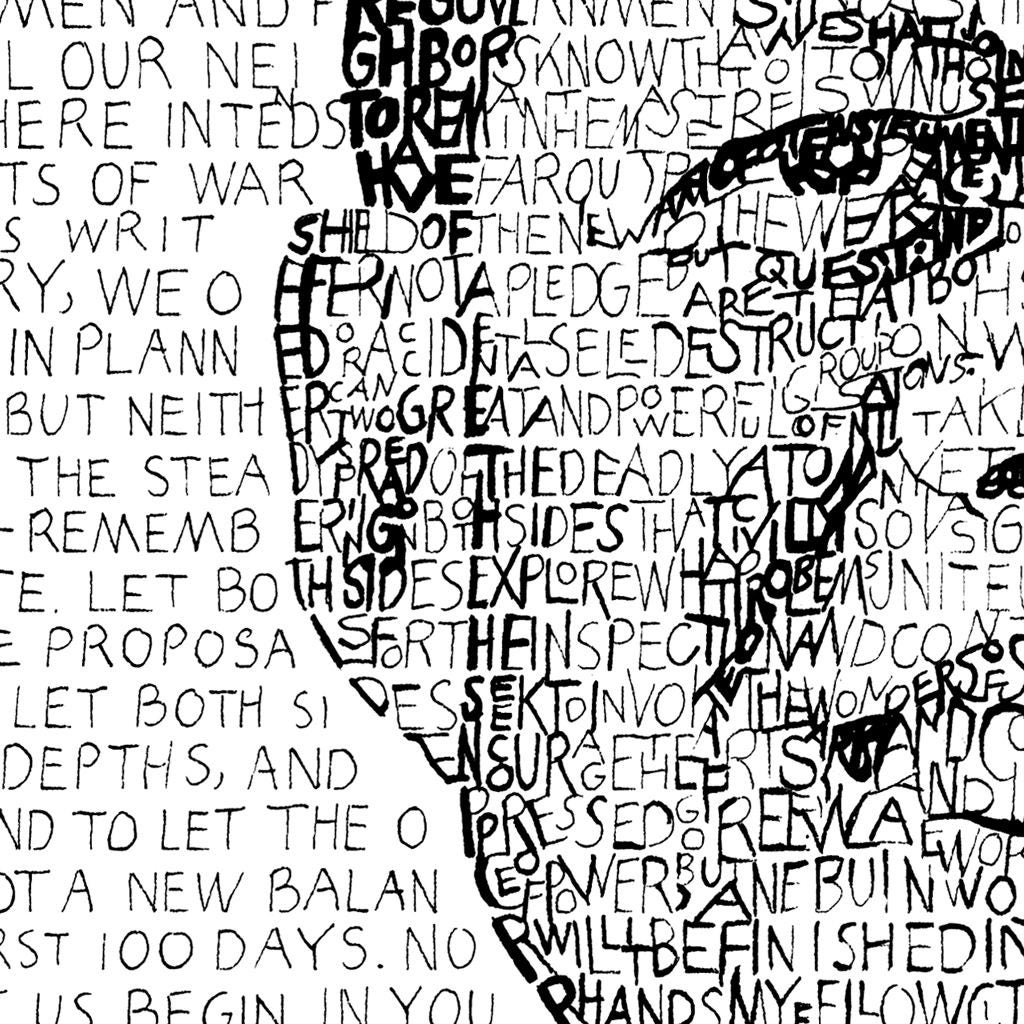 John F. Kennedy Word Art Wall Art FREE Shipping | Etsy