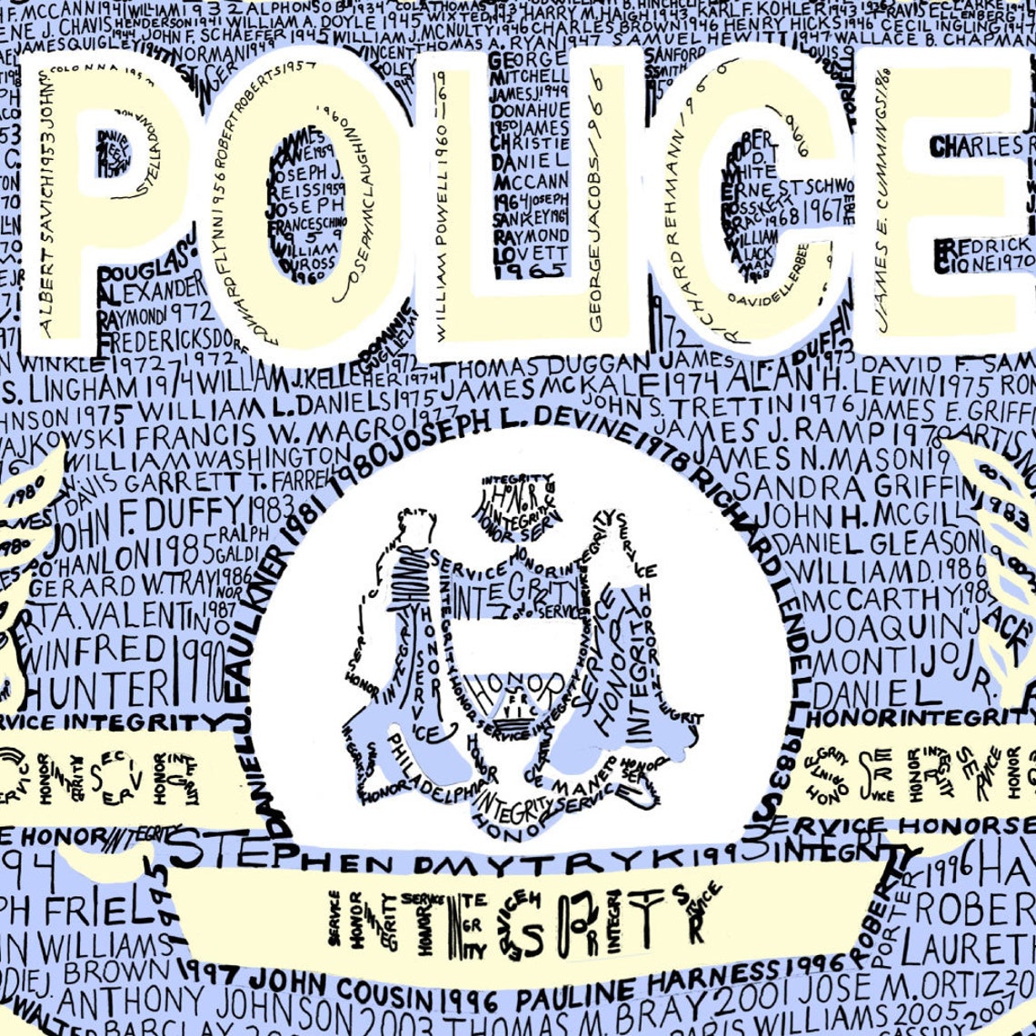 Philadelphia Police Word Art Philadelphia Gifts Philly Art - Etsy