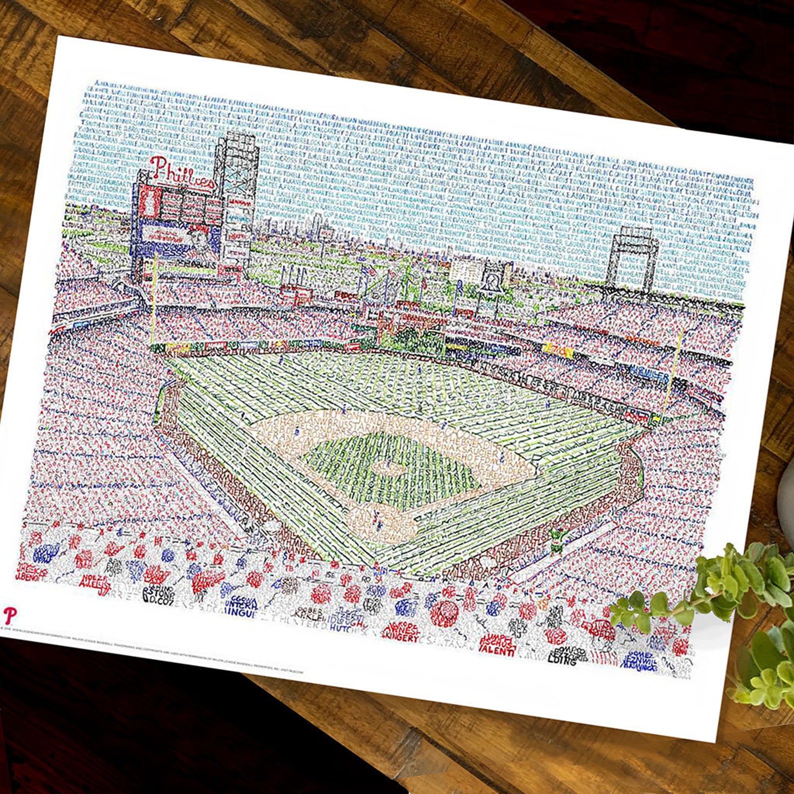 Philadelphia Phillies Citizens Bank Park Word Art Print - Handwritten ...