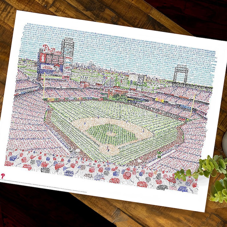 Philadelphia Phillies Citizens Bank Park Word Art Print | Etsy