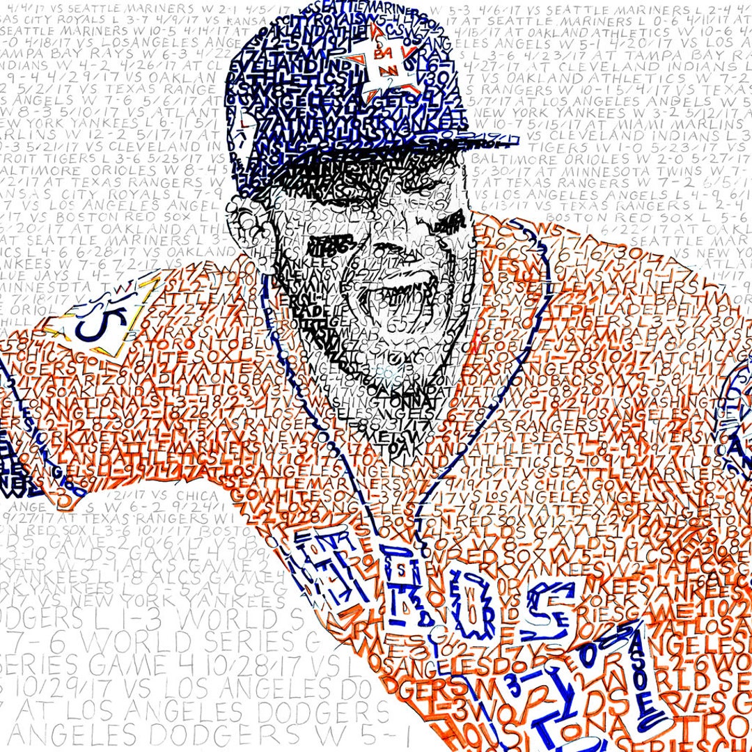 2017 Houston Astros Jose Altuve Word Art – Handwritten With Every Score ...