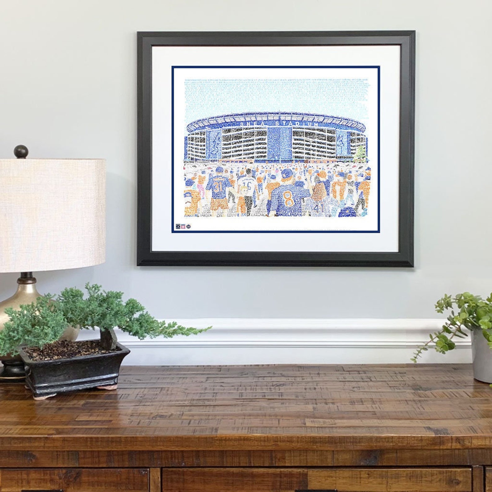 New York Mets Shea Stadium Word Art - Handwritten With Every Met - 16 ...