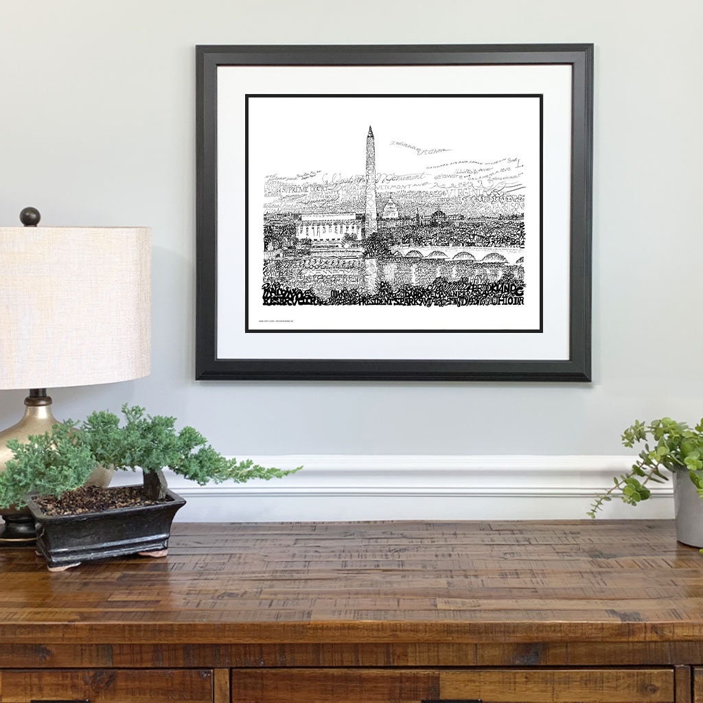 Washington D.C. Skyline Word Art - FREE Shipping - 16"x20" - Washington ...