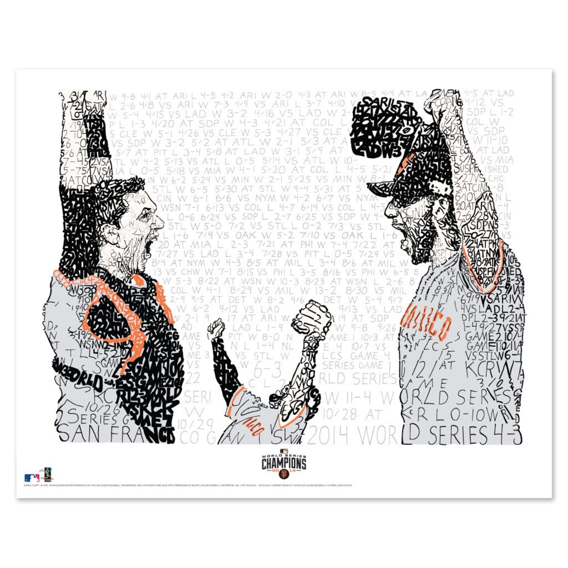 San Francisco Giants 2014 World Series Word Art - FREE Shipping - 16 ...